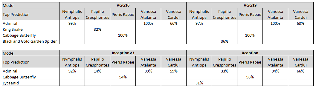 Summary of Quick Checkout on ImageNet pre-trained Models